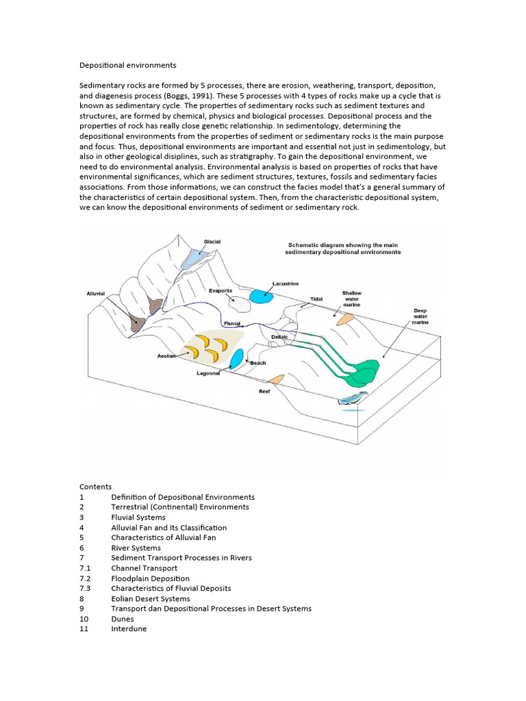 Depositional environments | PDF | Sedimentary Rock | Dune