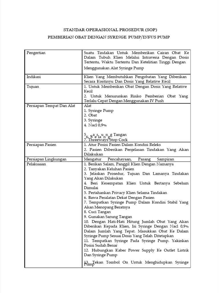 Rumus Penggunaan Syringe Pump | PDF | Sains & Matematika