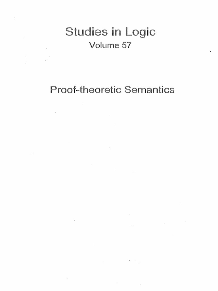 Francez - Proof-Theoretic Semantics | PDF | Interpretation (Logic) | First Order Logic