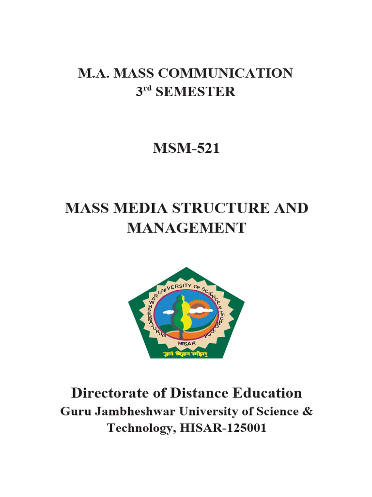 Media Orgranisational Structure | PDF | Newspapers | Editing