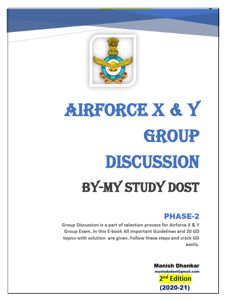 Airforce X & Y Group Discussion: By-My Study Dost | PDF | Smartphone ...