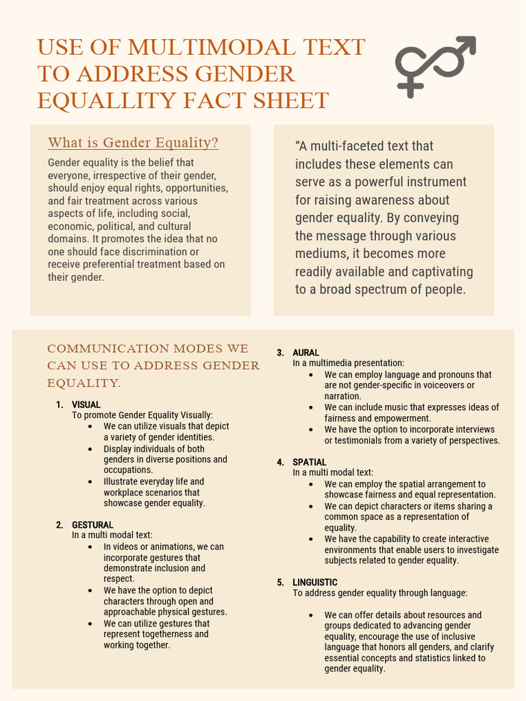 Use of Multimodal Text To Address Gender Equality Fact Sheet (Group9 ...