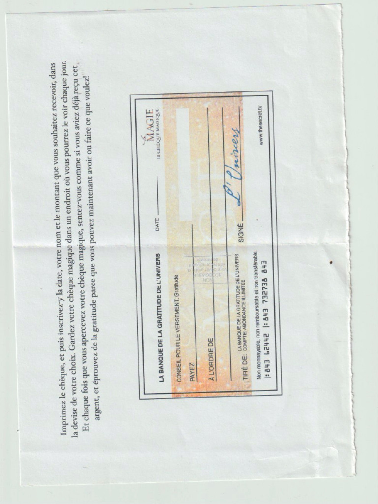 Cheque Univers | PDF