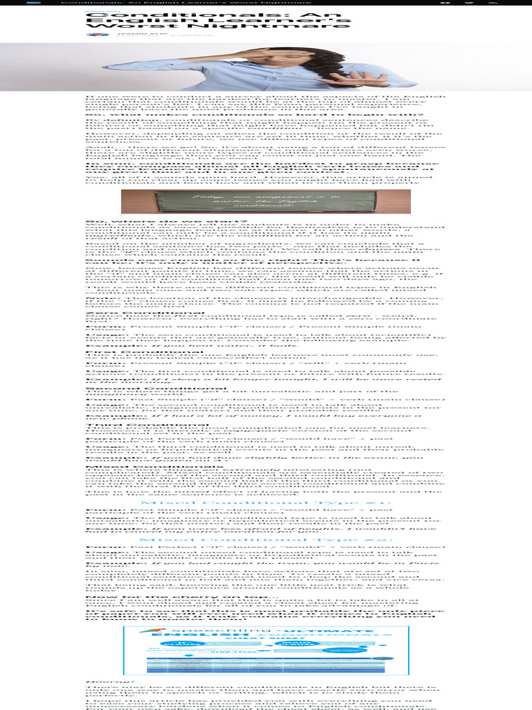 Conditionals An English Learner s Worst Nightmare PDF English
