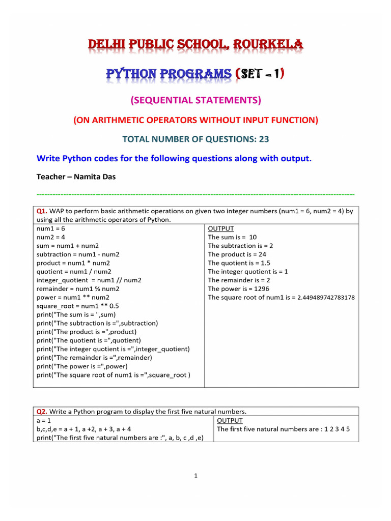 SET - 1-SEQUENTIAL STATEMENT - ANS - Ima | PDF