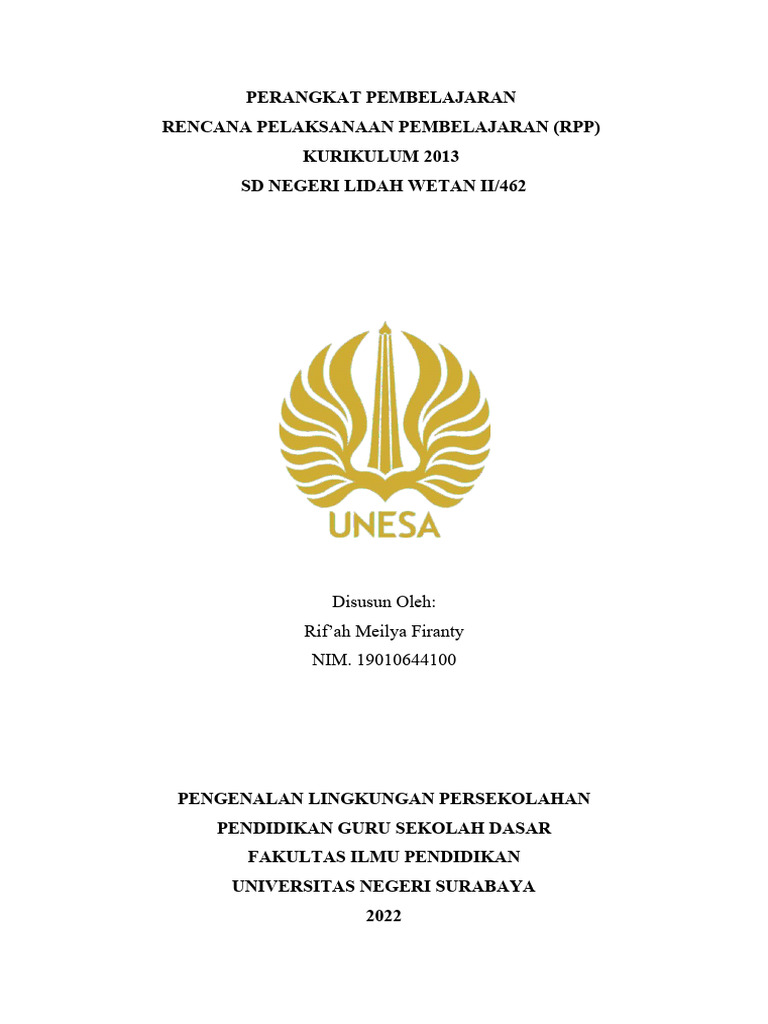 RPP Kelas 6 T3 ST1 PB2 | PDF