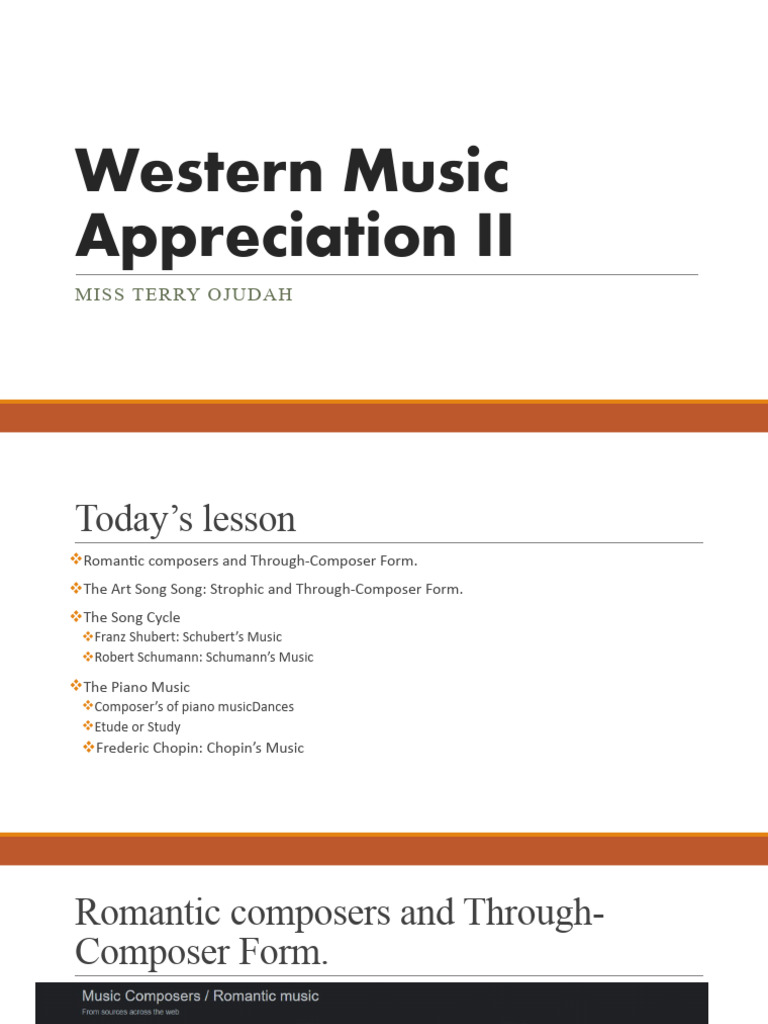 Western Music Appreciation (II) - Week 2 | PDF | Robert Schumann | Franz Schubert