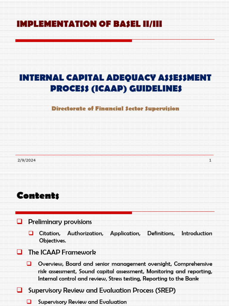 Icaap Guidelines Arusha | PDF | Stress Test (Financial) | Risk