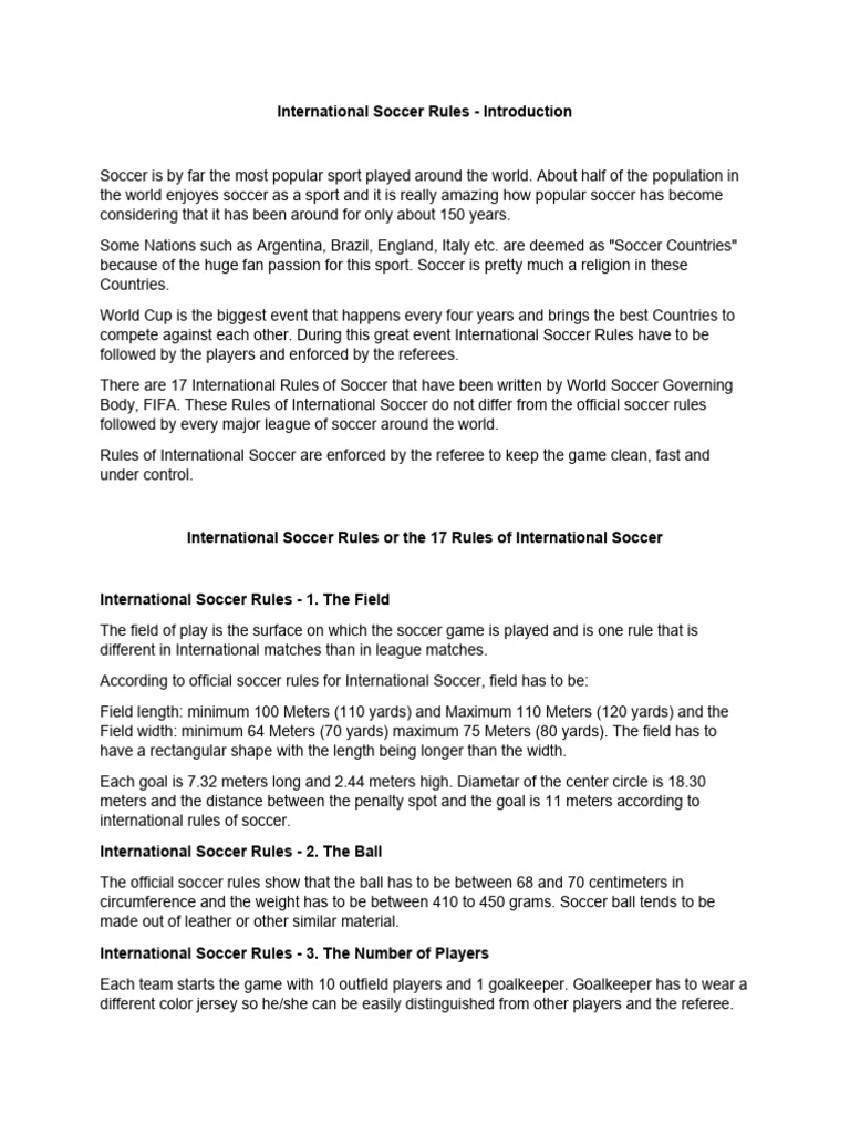 FIFA Soccer Rules Overview | PDF | Association Football | Referee