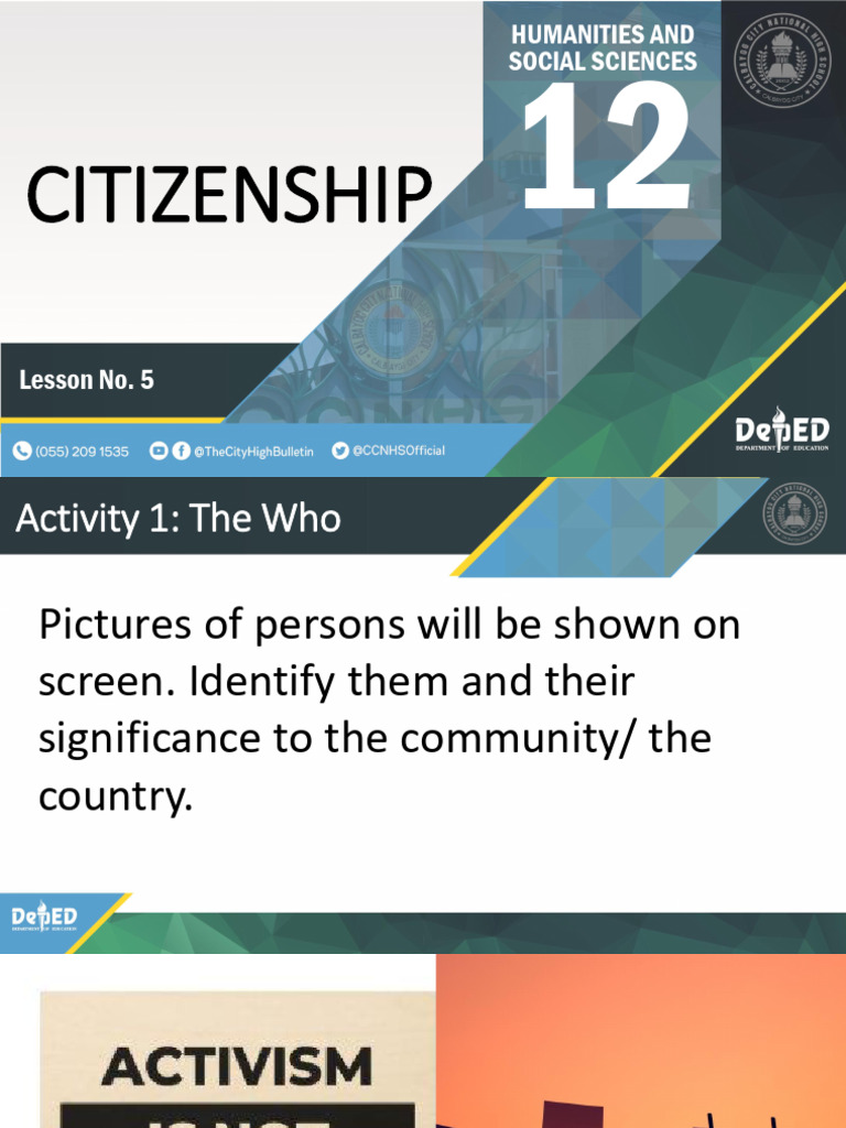 SHS HUMSS Citizenship 1 | PDF | Naturalization | Citizenship