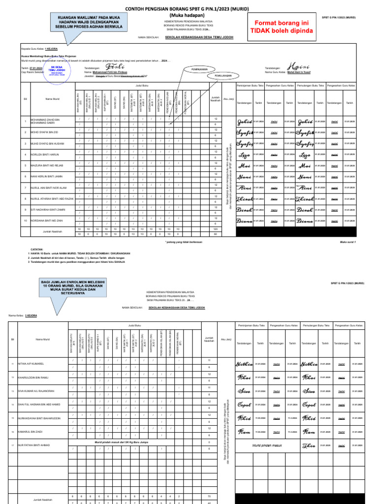 Lampiran 1 - SPBT G Pin.1 - 2023 | PDF