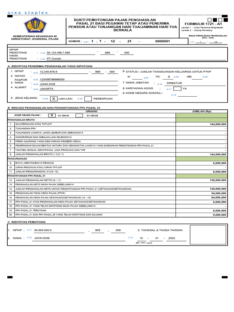 Formulir 1721 A1 Merge Pdf