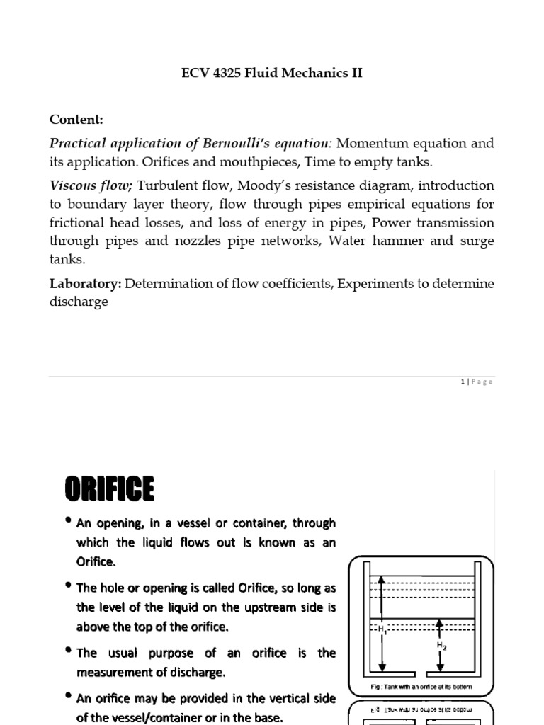 Orifice 1 | PDF | Fluid Dynamics | Applied And Interdisciplinary Physics