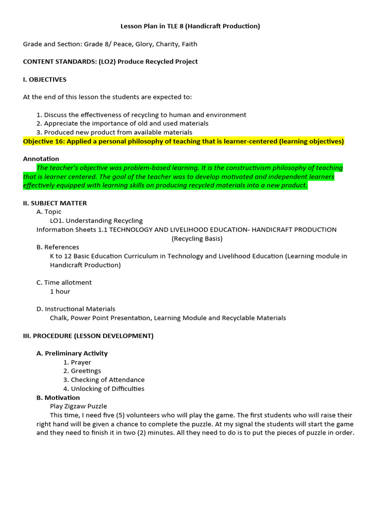 Lesson Plan Gifted Students | PDF | Learning | Constructivism ...