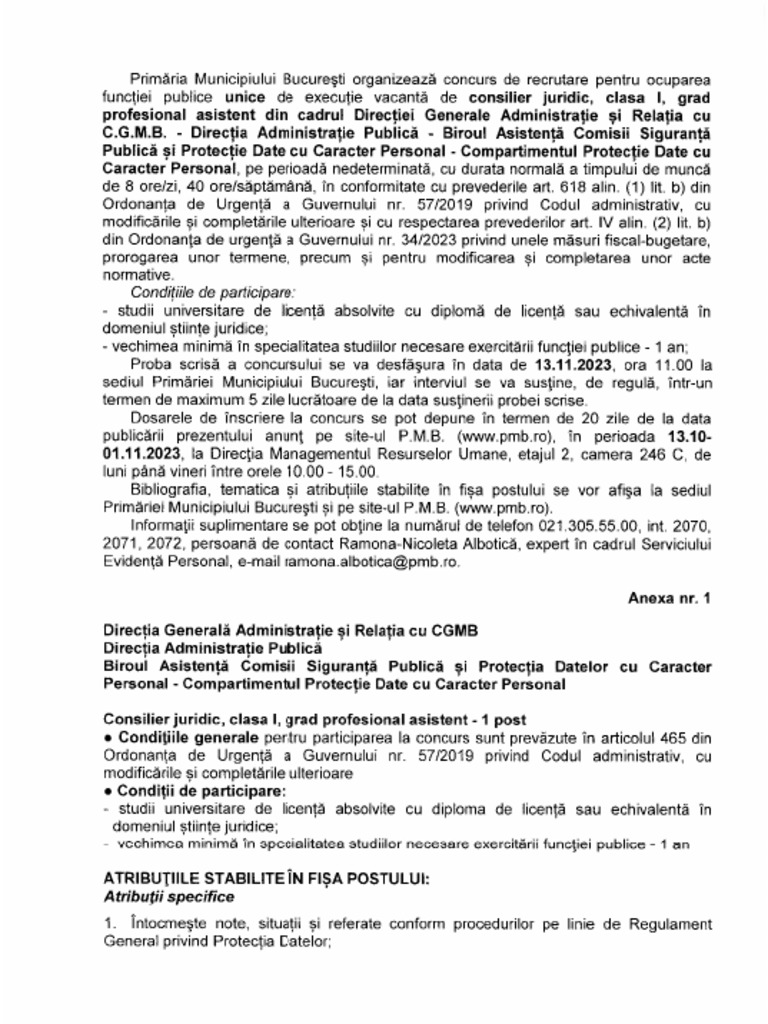 Anunt Concurs DAP 20231013 | PDF