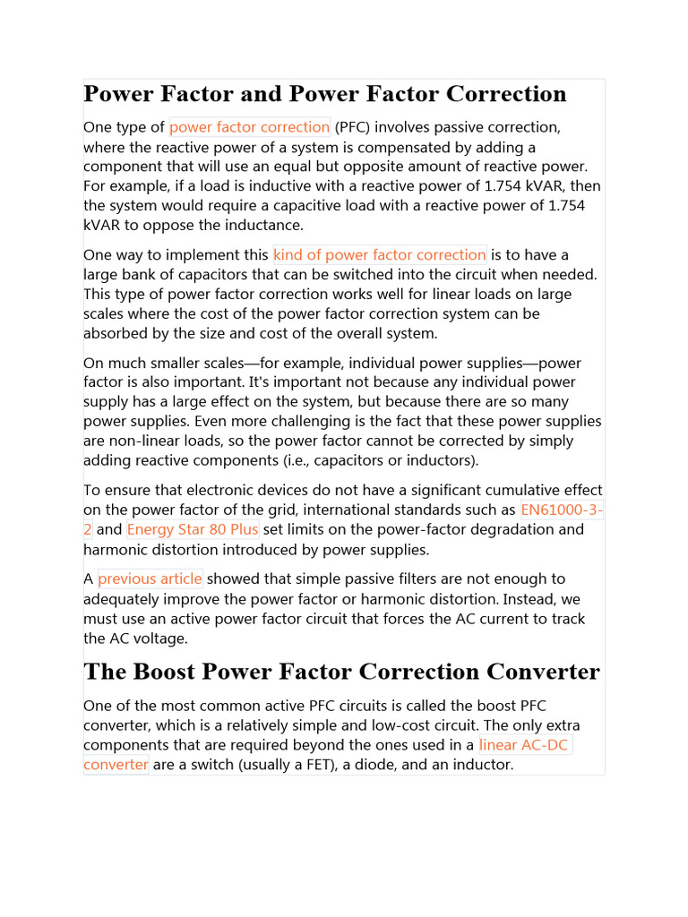 Power Factor and Power Factor Correction | PDF | Ac Power | Rectifier