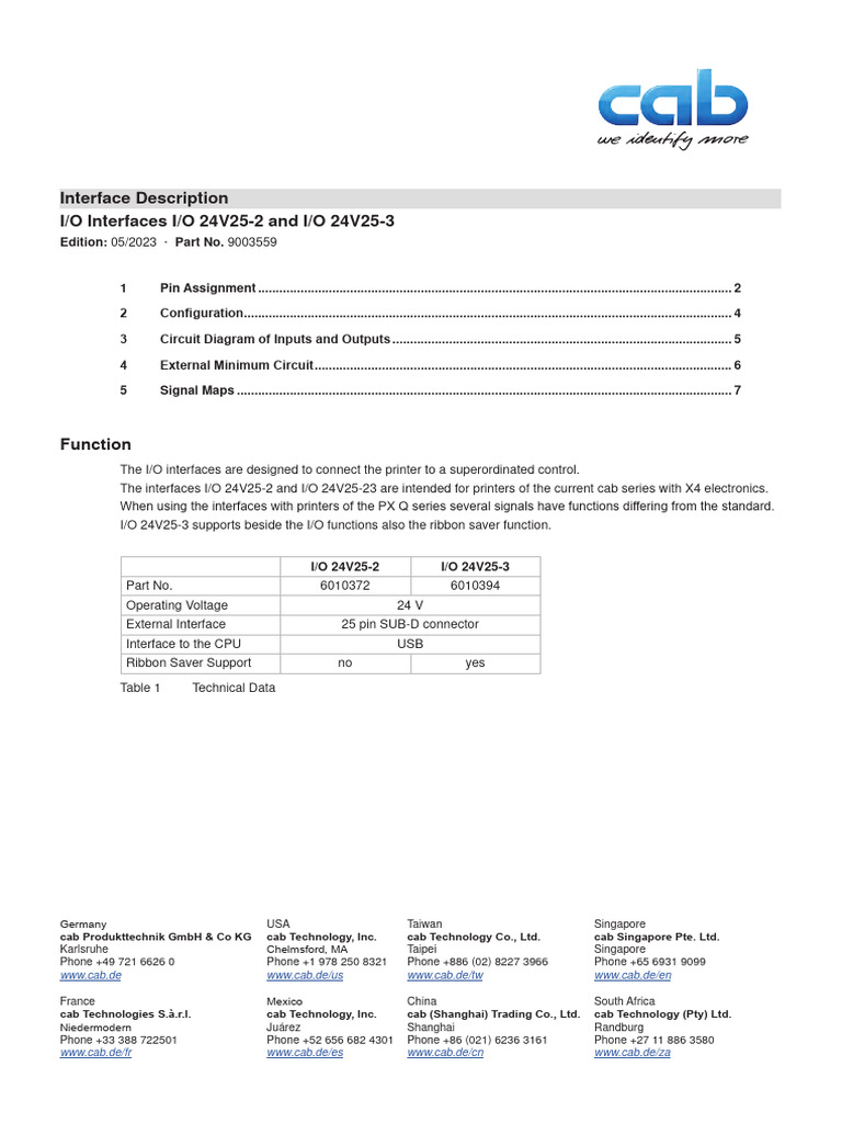 I/O Interfaces I/O 24V25-2 and I/O 24V25-3 Interface Description | PDF | Input/Output | Bipolar ...