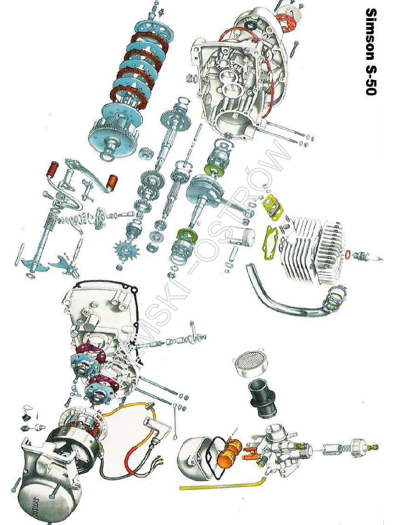 Schemat Silnika Simson S50 | PDF