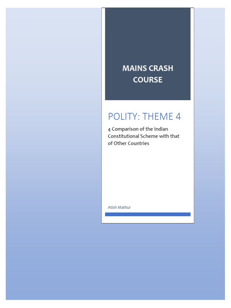 Polity Theme 4 Mains Crash Course | PDF