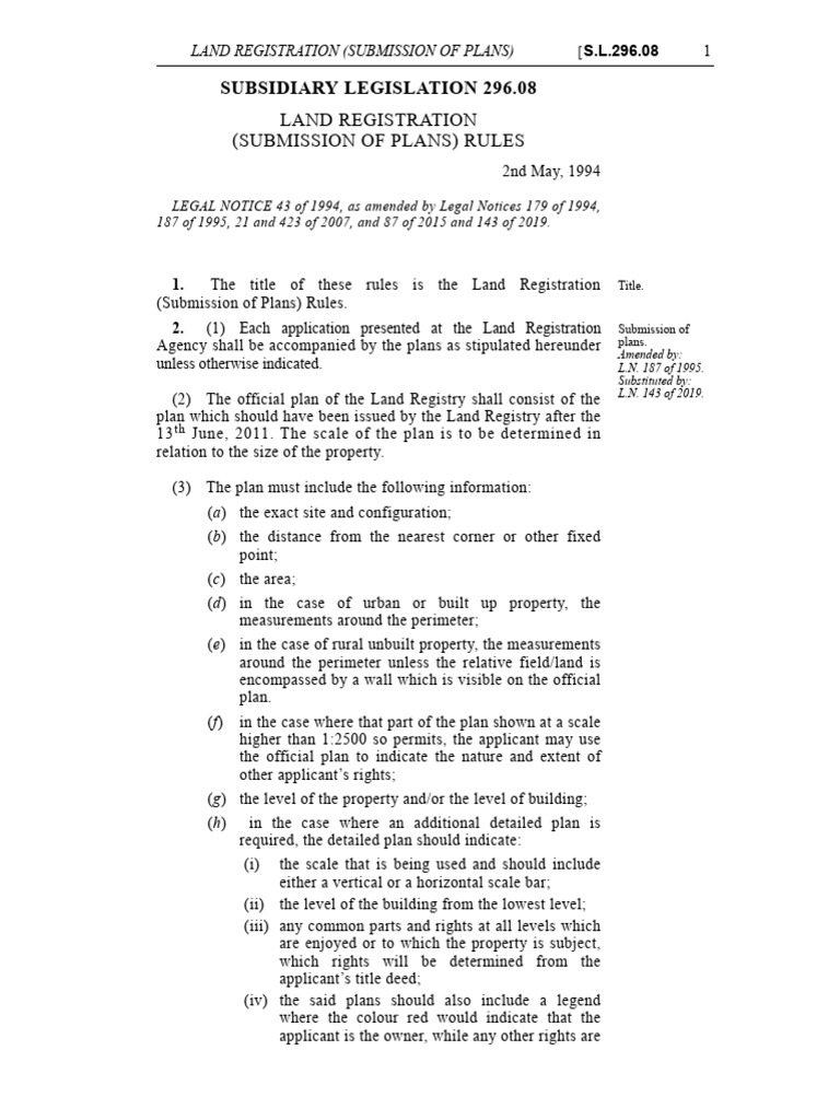 Land Registration Submission Rules | PDF | Private Law | Property Law