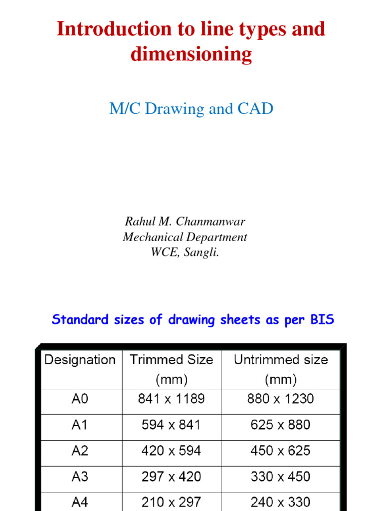 Introduction To Line Types and Dimensioning | Download Free PDF | Drawing