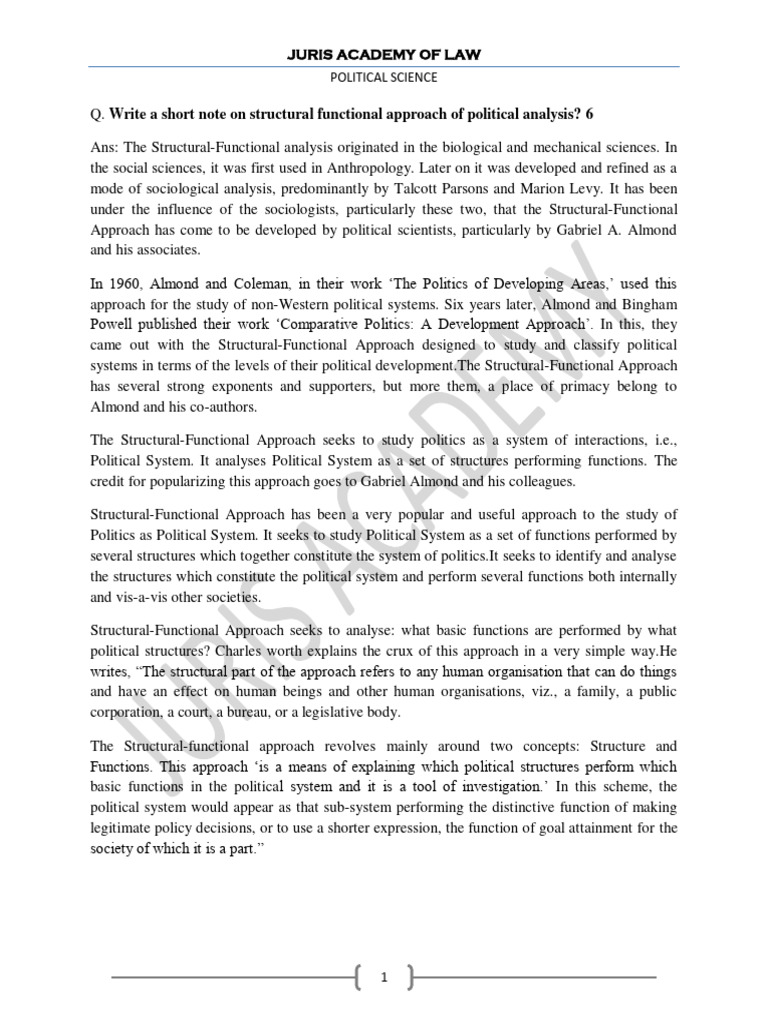 Political Approach | PDF