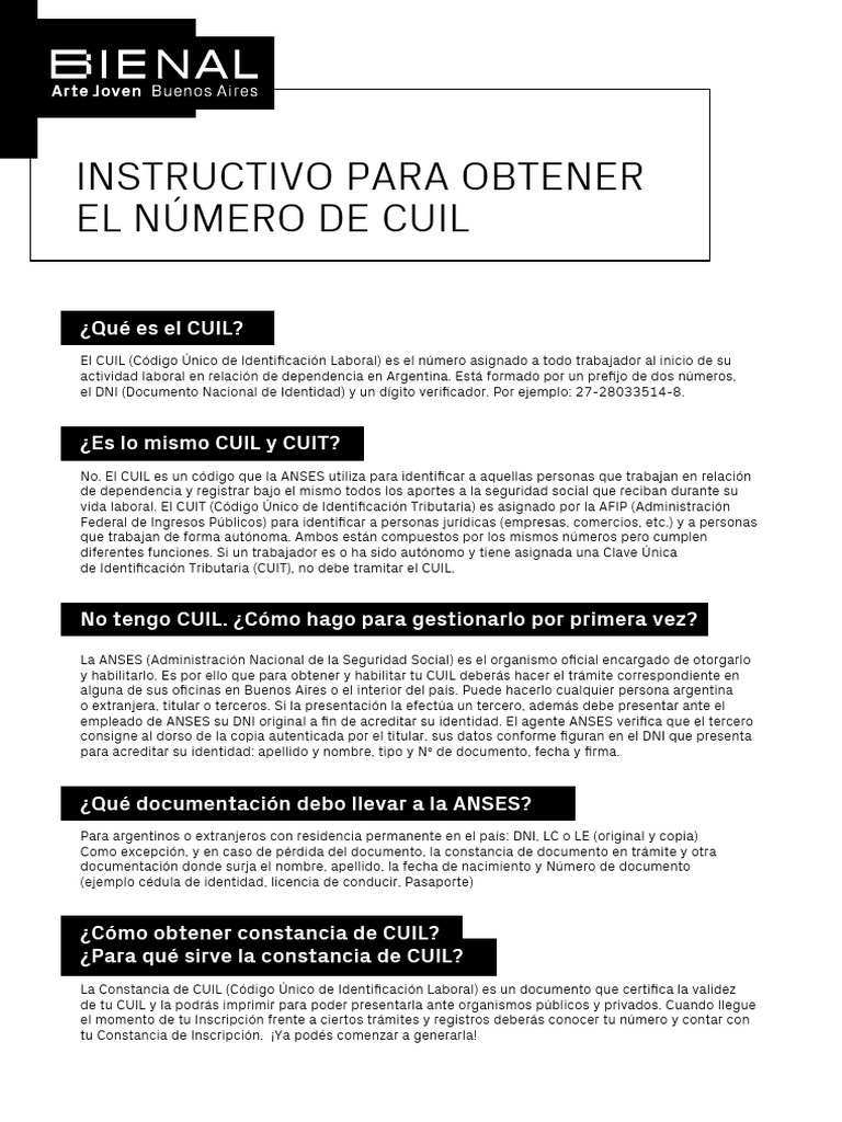 Cómo Obtener el Número de CUIL | PDF