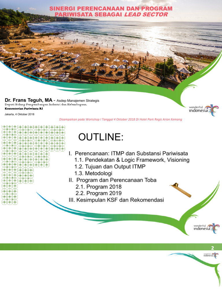 Perencanaan&Program Kementerian Pariwisata Di Kawasan Danau Toba | PDF | Economies