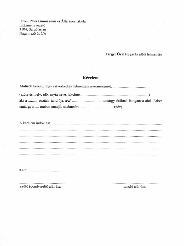 Kérelem | PDF