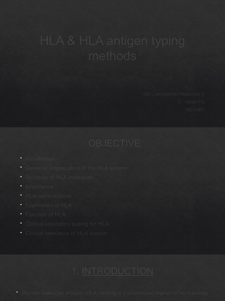 HLA & HLA Antigen Typing Methods | PDF | Human Leukocyte Antigen | Dna ...
