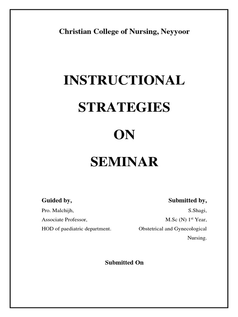 Seminar Master Plan | PDF | Learning | Seminar
