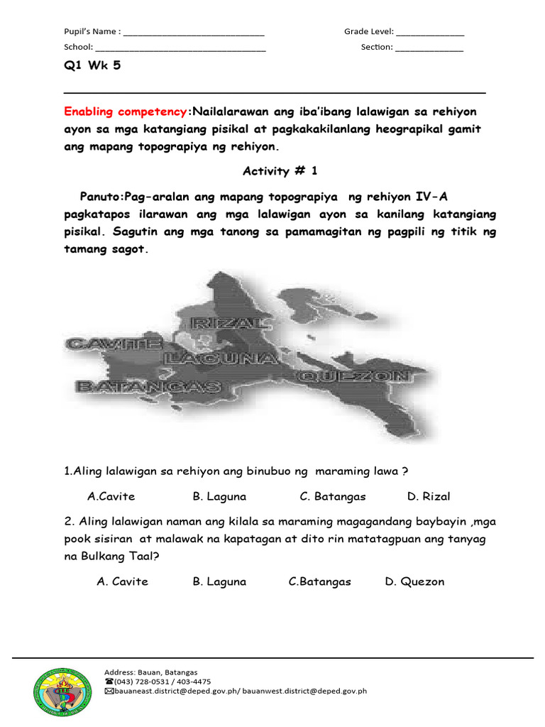 AP3 Worksheets Q1 Wk 5 | PDF