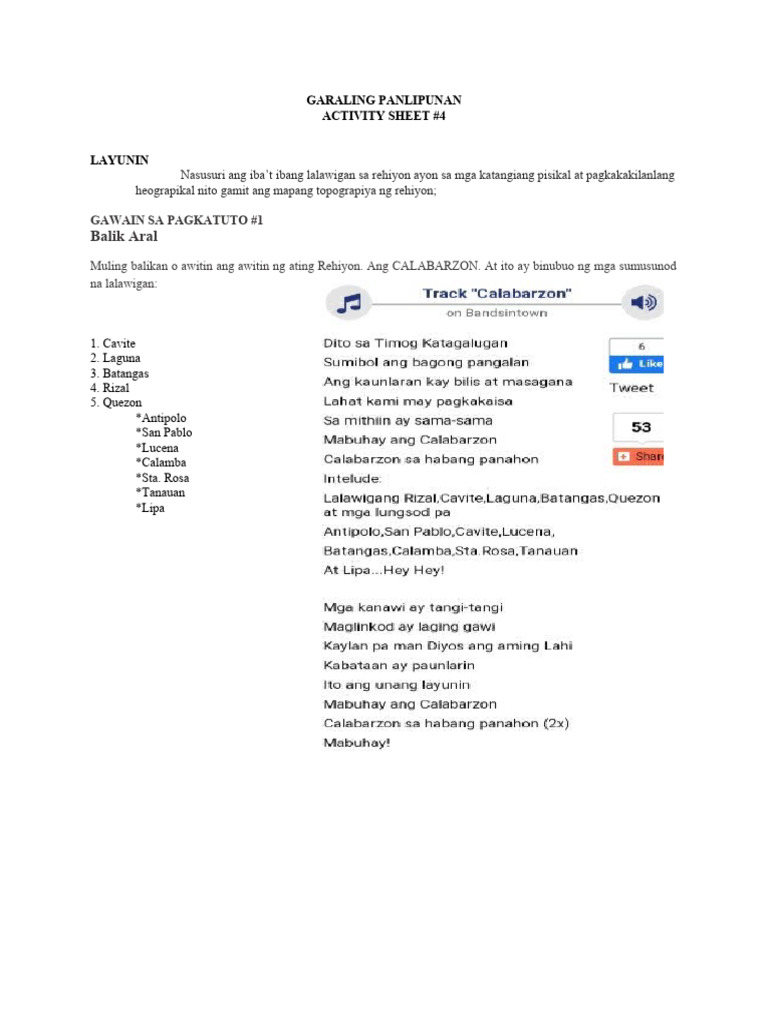 Ap Activity Sheet 4 Pdf