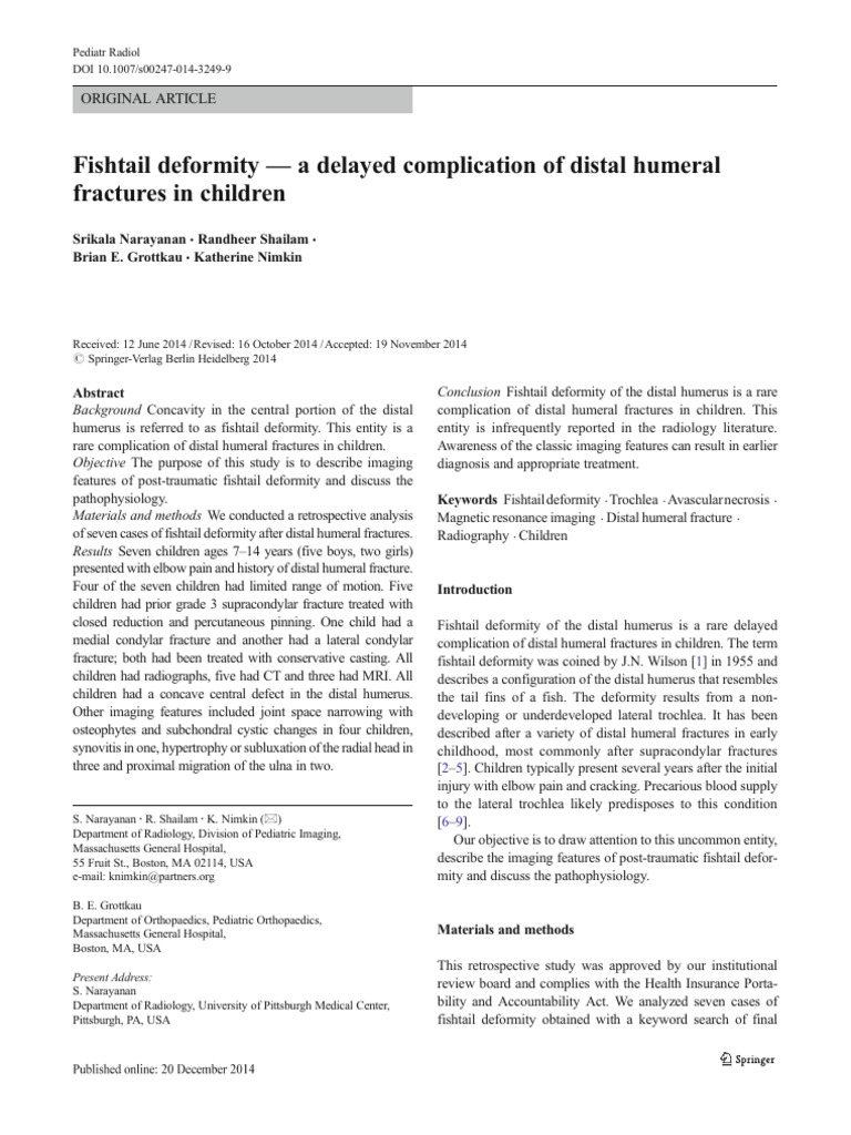 Fishtail | PDF | Elbow | Medical Imaging