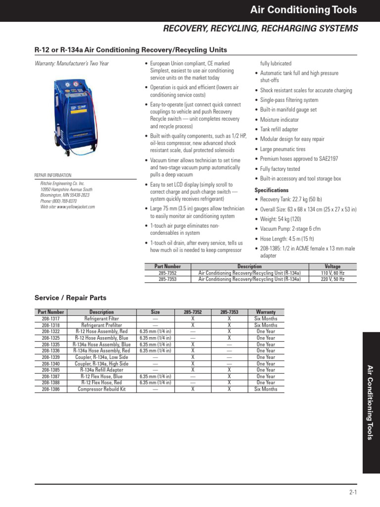 Air Conditioning Tools | PDF | Pump | Vacuum