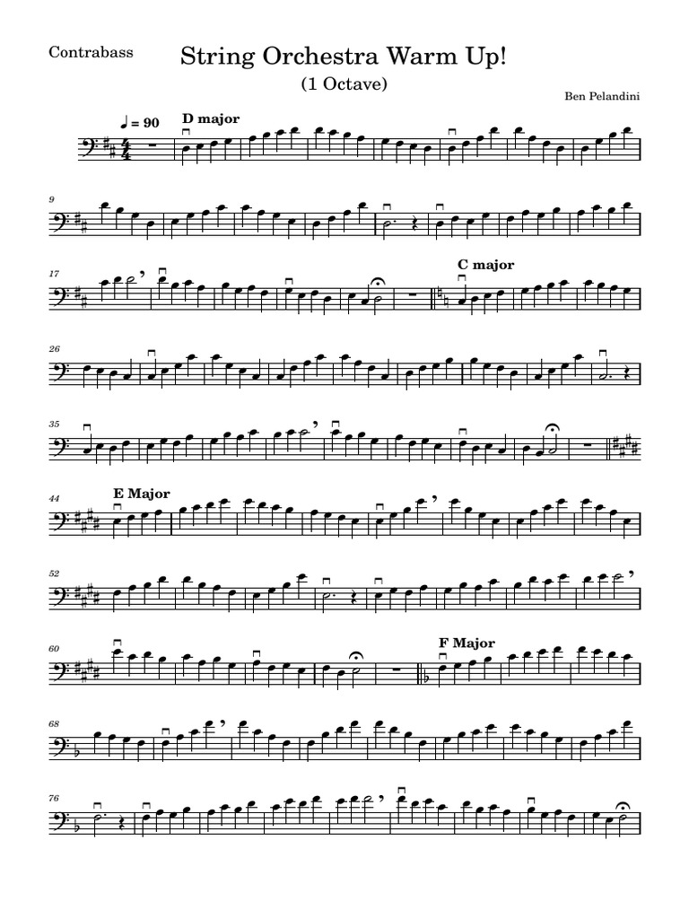 String Orchestra Warm Up-Contrabass | PDF