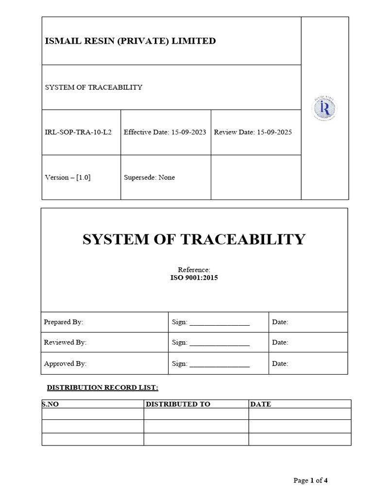 10 - Identification and Traceability. | PDF