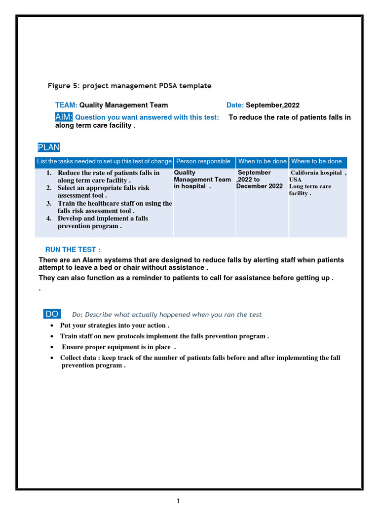 Pdsa Falls | PDF | Preventive Healthcare | Health Care