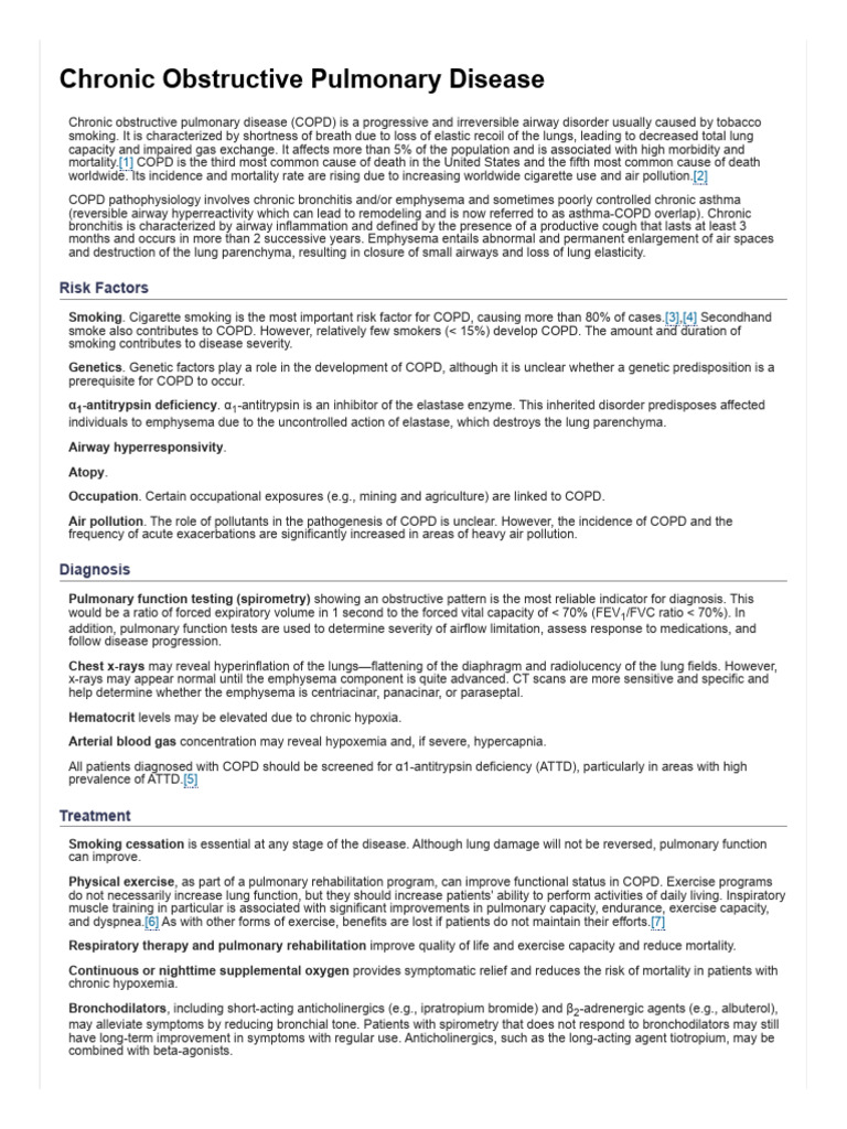PCRM Chronic Obstructive Pulmonary Disease - Nutrition Guide For Clinicians | PDF | Chronic ...