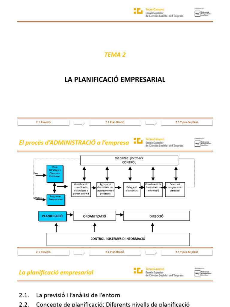 ADE Tema 2 Planificacio | PDF