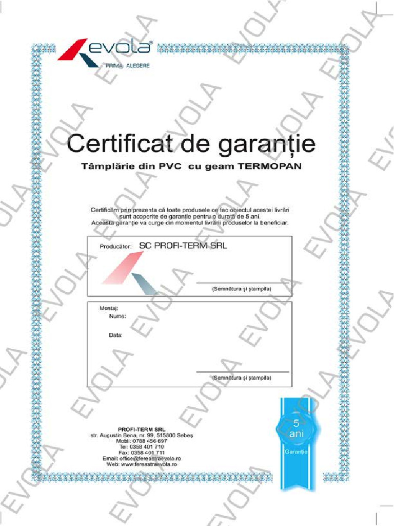 Certificat Garantie | PDF