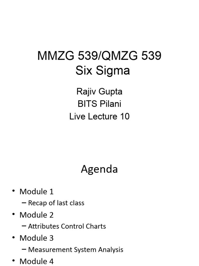 Six Sigma Lecture 10 Overview | PDF | Statistics | Accuracy And Precision
