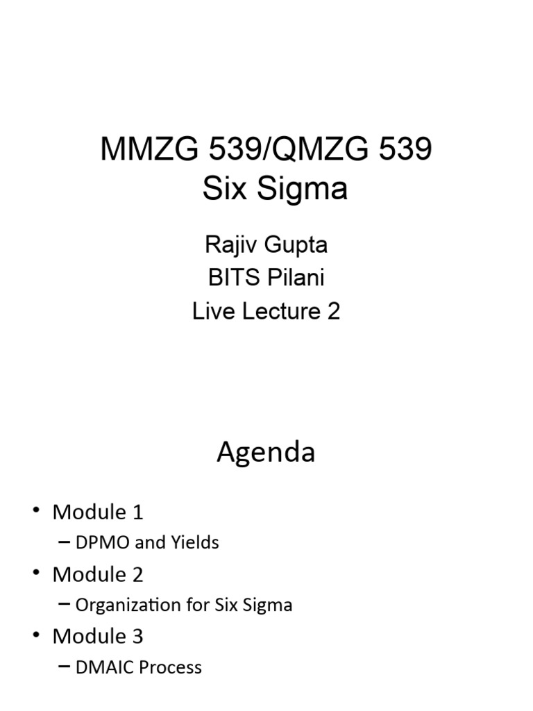 Six Sigma - Live Lecture 2 - Pricess Yeild | PDF | Six Sigma | Standard Deviation