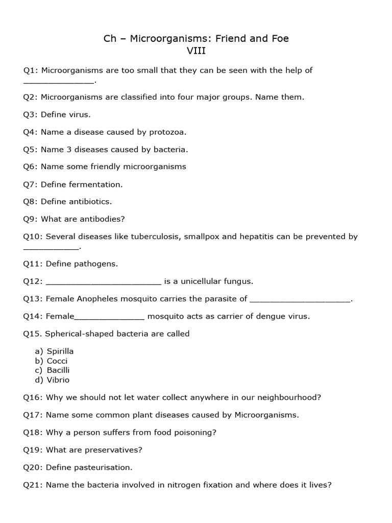(Class 8) Microorganisms | PDF | Microorganism | Bacteria