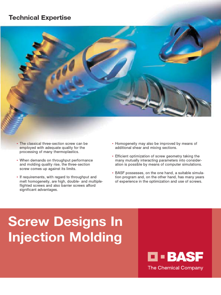 Screw Designs in Injection Moulding | PDF | Melting | Screw