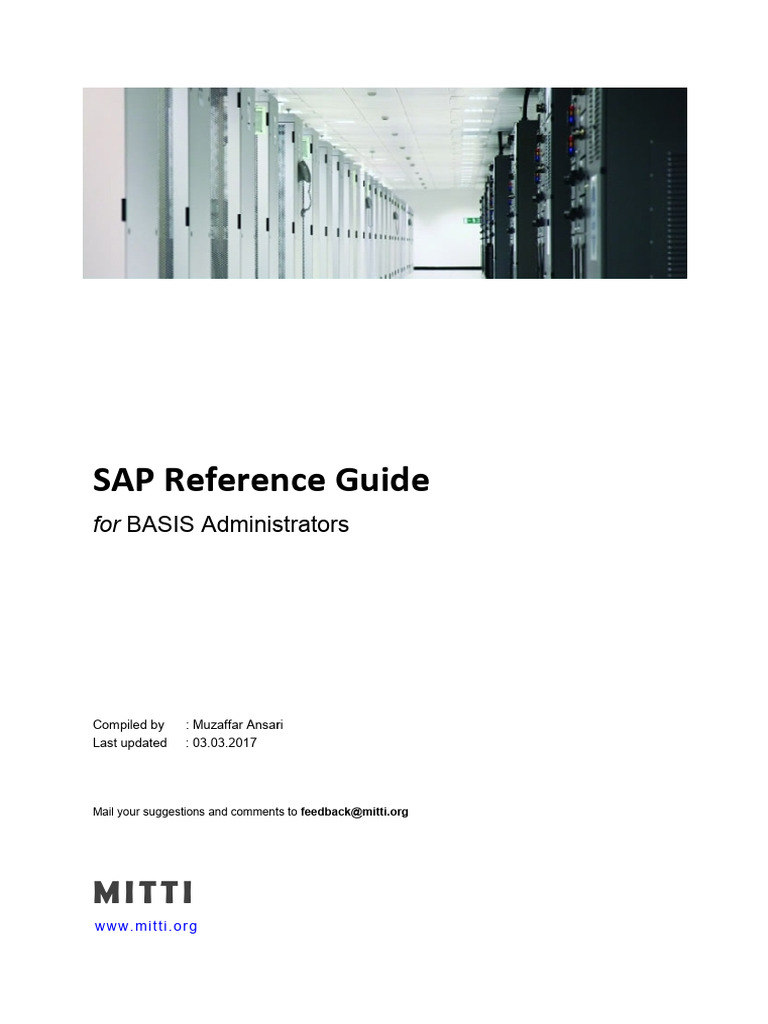 SAP Reference Guide For BASIS Administrators | PDF | Enterprise Resource Planning | Computing