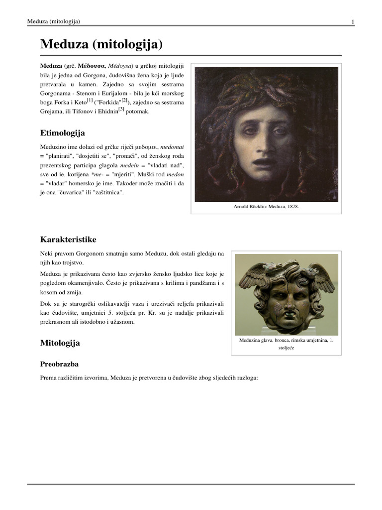 Meduza (Mitologija) | PDF