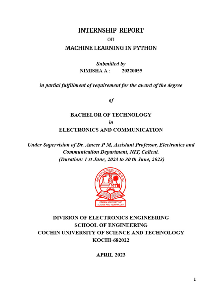 Internship Report | PDF | Artificial Neural Network | Deep Learning