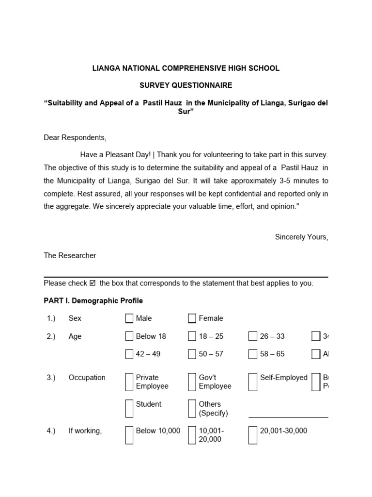Survey Questionnaire Group 2 | PDF | Facebook | Lemonade