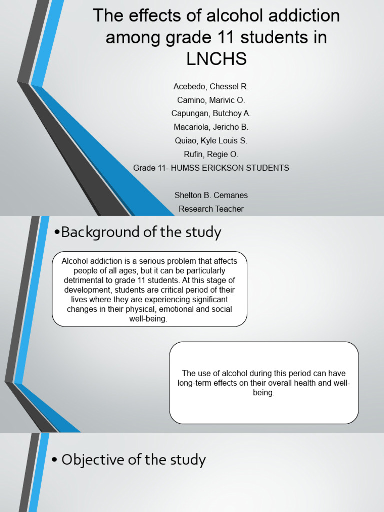 The Effects of Alcohol Addiction Among Grade 11 | PDF | Alcoholism ...